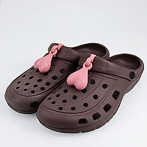 MSEHKM Shoe Nuts/Charms/Balls for your Crocs- Set of 2, Distinctive Funny Shoe Accessories, Noticeable Shoe Clips! Christmas Gifts! Interesting Birthday gift for Men! (Pink Nuts)