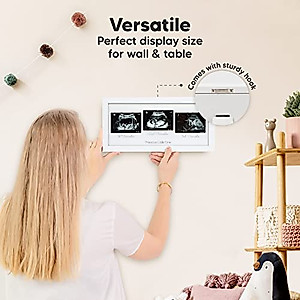 Sonogram Picture Frame - Trio Ultrasound Picture Frames For Mom To Be Gift - Baby Ultrasound frame - Pregnancy Announcements Sonogram frame - Baby Nursery Decor, Pregnant Mom Gifts (Alpine White)