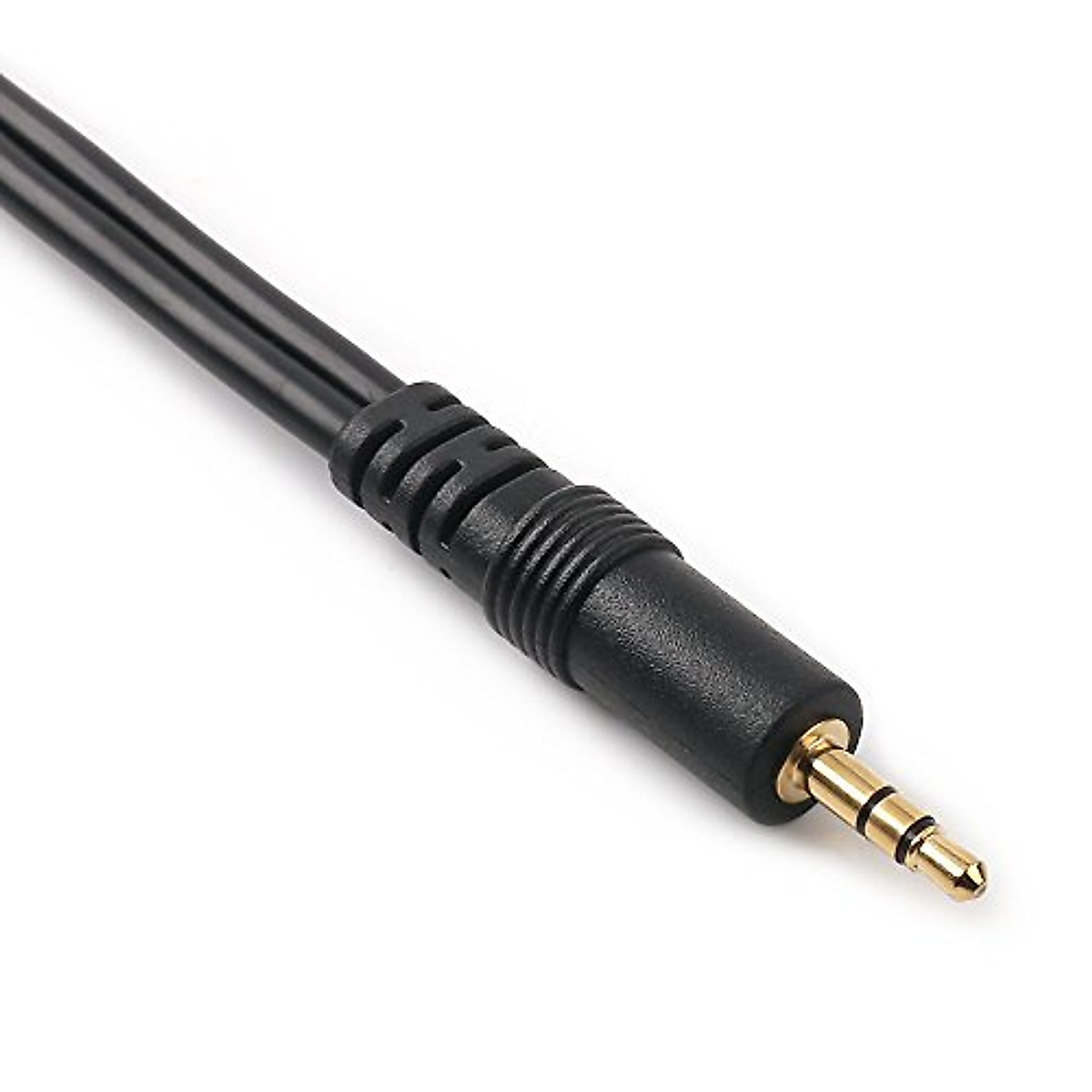 NANYI 3.5mm Male Stereo TRS to Two 6.35mm (1/4 inch) TS Female Stereo Breakout Cable, Y Splitter Adapter Cable 1FT / 0.3M