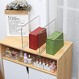 Yieach 4PCS Shelf Dividers,Clear Closets Shelf and Closet Separator for Organization in Bedroom,Kitchen Cabinets Shelf Storage and Office Shelves