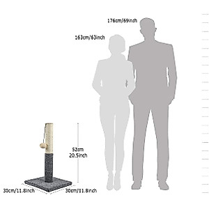 Ahomdoo Cat Scratching Post Cat Scratching Posts for Indoor Cats Natural Sisal Rope Cat Scratchers for Indoor Cats and Hanging Ball Toys