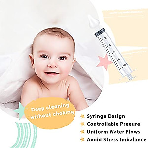 Aufisi Nasal Irrigator for Baby 10ml Professional Baby Nasal Aspirator with Safe Silicone Nasal Suction Tips Portable Baby Nasal Syringe Infant Nose Cleaner 2 Pieces