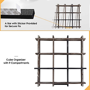 J JACKCUBE DESIGN Rustic Farmhouse Wooden Bathroom Shelves, Wooden Over The Toilet Shelf Toilet Paper Cabinet Tissue Roll Towel Plant Storage Organizer with 9 Compartments for Bathroom Decor - MK627A