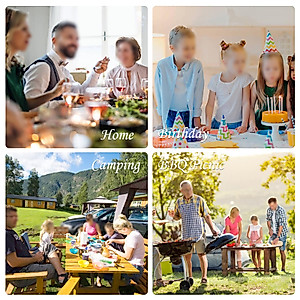 amokk 47 Pcs Plastic Cultery Sets for 6, Reusable Plates and Bowls Sets Portable Dinnerware Set for Pixcnic, Camping, Travel, Outdoor, Home Party