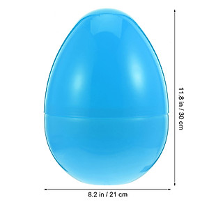 Zerodeko Plastic Easter Egg, Jumbo Eggs Empty Fillable Egg Shaped Storage Box Decorative Container Holder Treat Packaging Supplies for Candy, Cookie, Party Favors (12 x 8.5in, Blue)