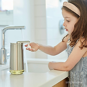 simplehuman 10 oz. Touch-Free Foam Sensor Pump Dispenser with Mandarin Orange Soap and Refillable Cartridge, Polished Stainless Steel