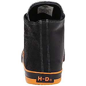 Harley-Davidson Footwear Men's Nathan Vulcanized Sneaker, Black/Orange, 13