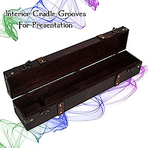 Cottage Garden Witch Wizard Handcrafted Wood Magic Wand Box, 18 inch, Mahogany