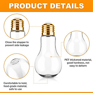 Potchen 72 Pieces Plastic Bulb Jar Light Bulb Shaped Acrylic Candy Boxes 3.4 oz Fillable Plastic Light Bulbs for Crafts Light Bulb Gift Lightbulb Candy Containers for Party Favors Supplies (Gold Lid)