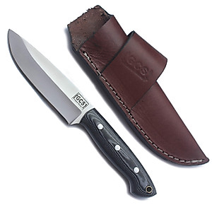 GCS Handmade Micarta Handle D2 Tool Steel Tactical Hunting Knife with leather sheath Full tang blade designed for Hunting & EDC GCS 124