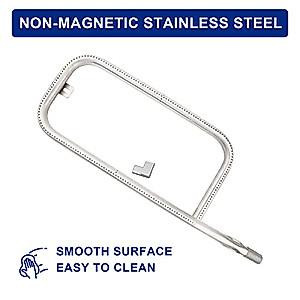 Uniflasy 7645 Cast Iron Cooking Grates and 41862 Grill Burner for Weber Q200, Q220, Q2000, 53060001 Series Gas Grills, for Weber 7645/65811 Cast Iron grates Grates and 69956/60041 Burner Pipe