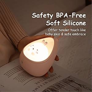 TriPro Cute Kitty Motion Sensor Night Light Wall Lamp,Rechargable,Bedroom Decoration for Kids Baby Toddler Teen Gift (Pink)