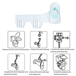 LiebeWH Bidet Toilet Attachment, Bidet Toilet Attachment, Toilet Bidet Adjust Bidet Toilet Accessories with Smart Flushing Device Toilet Self Wash Sprayer for Men Women Children Elderly