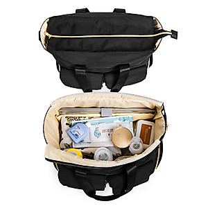 Teamoy Breast Pump Bag Compatible with Spectra S1,S2, Medela and Cooler Bag, Breast Pump Storage Tote with Laptop Sleeve (Up to 14") for Working Moms, Black(Bag ONLY)