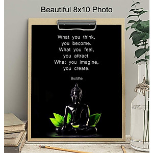 Buddha Inspirational Quote Wall Art - Positive Zen Spa Decor - 8x10 Home Decoration for Office, Meditation Room, Yoga Studio, Bedroom, Bathroom - Unique Encouragement Gift for Women, Buddhists