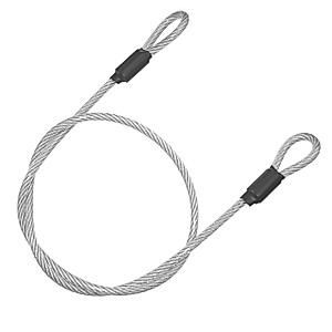 OMOTOOL Safety Lock Cable 8mm Braided Stainless Steel Tether Lanyard Bicycle Safety Cable Wire,Compatible with U-Lock,Padlock, Glass Door Lock