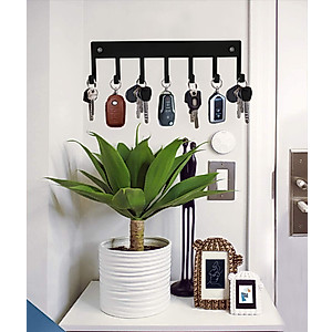 Myartte Key Holder Key Hooks Wall Decorative Zinc Alloy Key Organizer Rack with Screws and Sticker for Entryway, Kitchen, Bedroom, Organize Car Keys, House Keys, Small Accessories and Jewelry