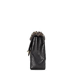 CHANEL, Pre-Loved Black Quilted Lambskin Half Flap Jumbo, Black