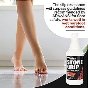 Stone Grip Industrial (Gallon) Non-Slip Floor Treatment for Tile and Stone to Prevent Slippery Floors. Indoor/Outdoor, Residential/Commercial, Works in Minutes for Increased Traction