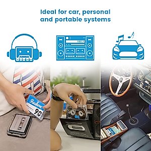 Reshow Audio Cassettes Low Noise High Output 90 min Time Blank Cassettes Tapes with Individual Clear Plastic Cassette Tape Case, Great for Everyday Recording (Pack of 5)