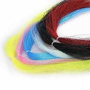 ZZHXSM 6 Color Set Colorful Crystal Flash Fly Fishing Line Fly Tying Material Hook Lure Flash Flies Decorating for Fishing Lure Dry Flies