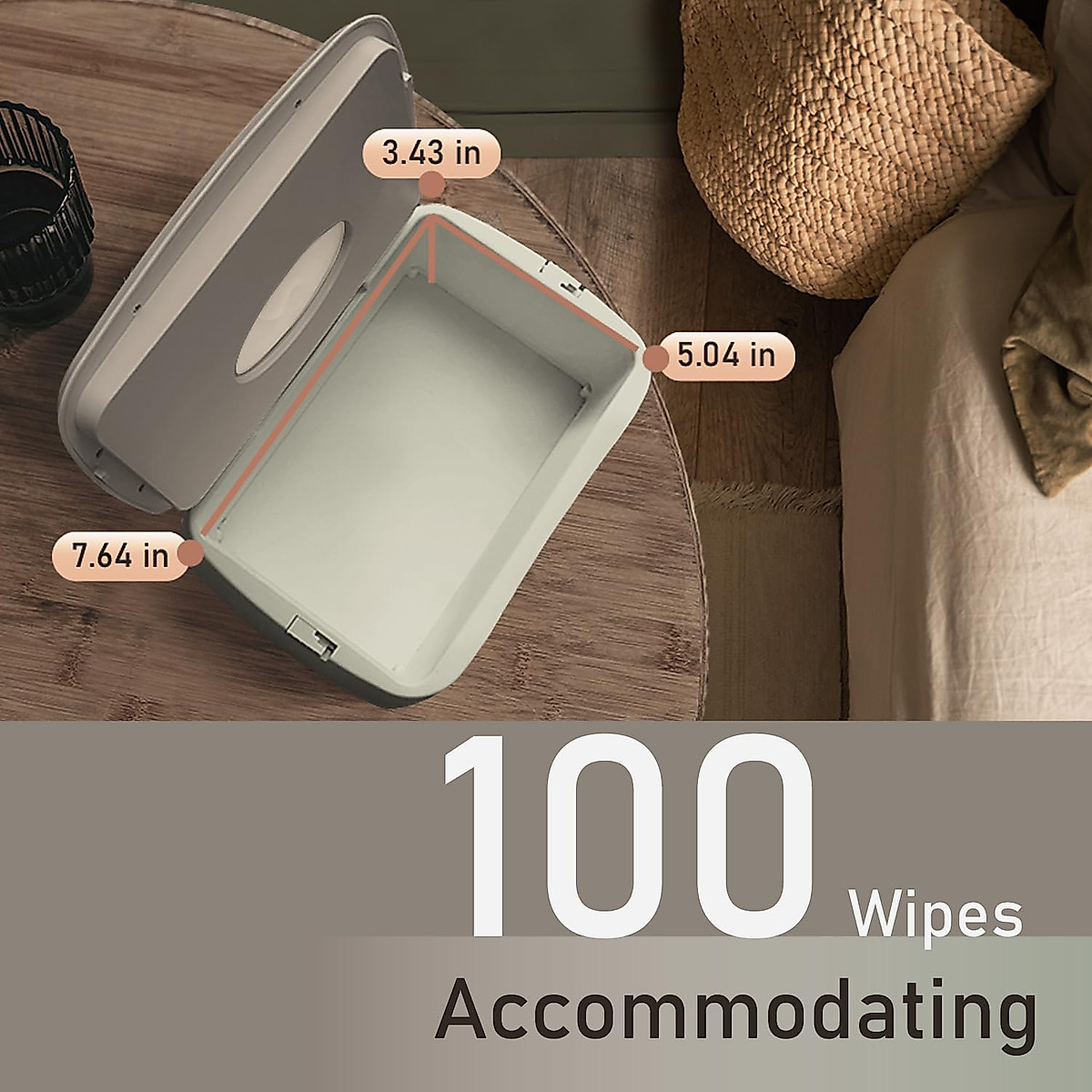 GOGO pure Baby Wet Wipe Warmer and Wet Wipe Dispenser, Holder and Case - with Easy Press On/Off Switch, Great Baby Gift (Blue/Grey) - Only At Amazon