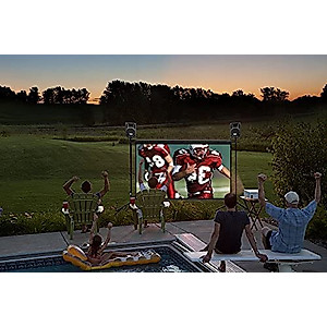 Indoor/Outdoor Theater Kit | Silverscreen Series System | Projection Screen with 1080pHD Savi 4000 Lumen Projector, Sound System, Streaming Device w/WiFi (SS-100)