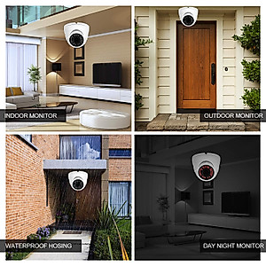 Analog CCTV Camera HD 1080P 4-in-1 (TVI/AHD/CVI/CVBS) Security Dome Camera Outdoor, 2.8mm-12mm Manual Focus/Zoom Varifocal Lens, Weatherproof Metal Housing 36 IR-LEDs Day & Night Monitoring (White)