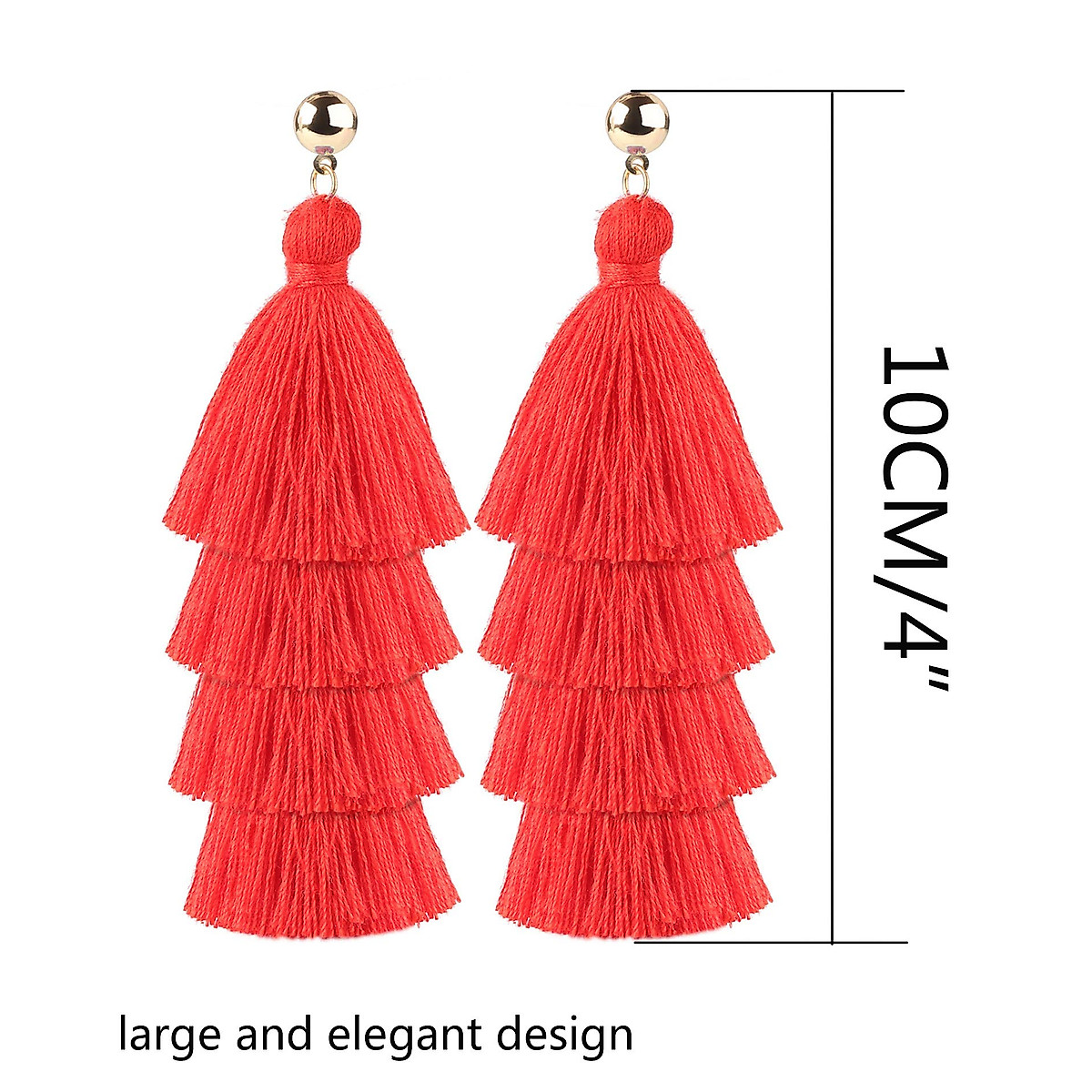 LOYALLOOK White Tassel Earrings For Women Tassel Earrings Long Thread Tassel Earrings Set for Women 6Pairs