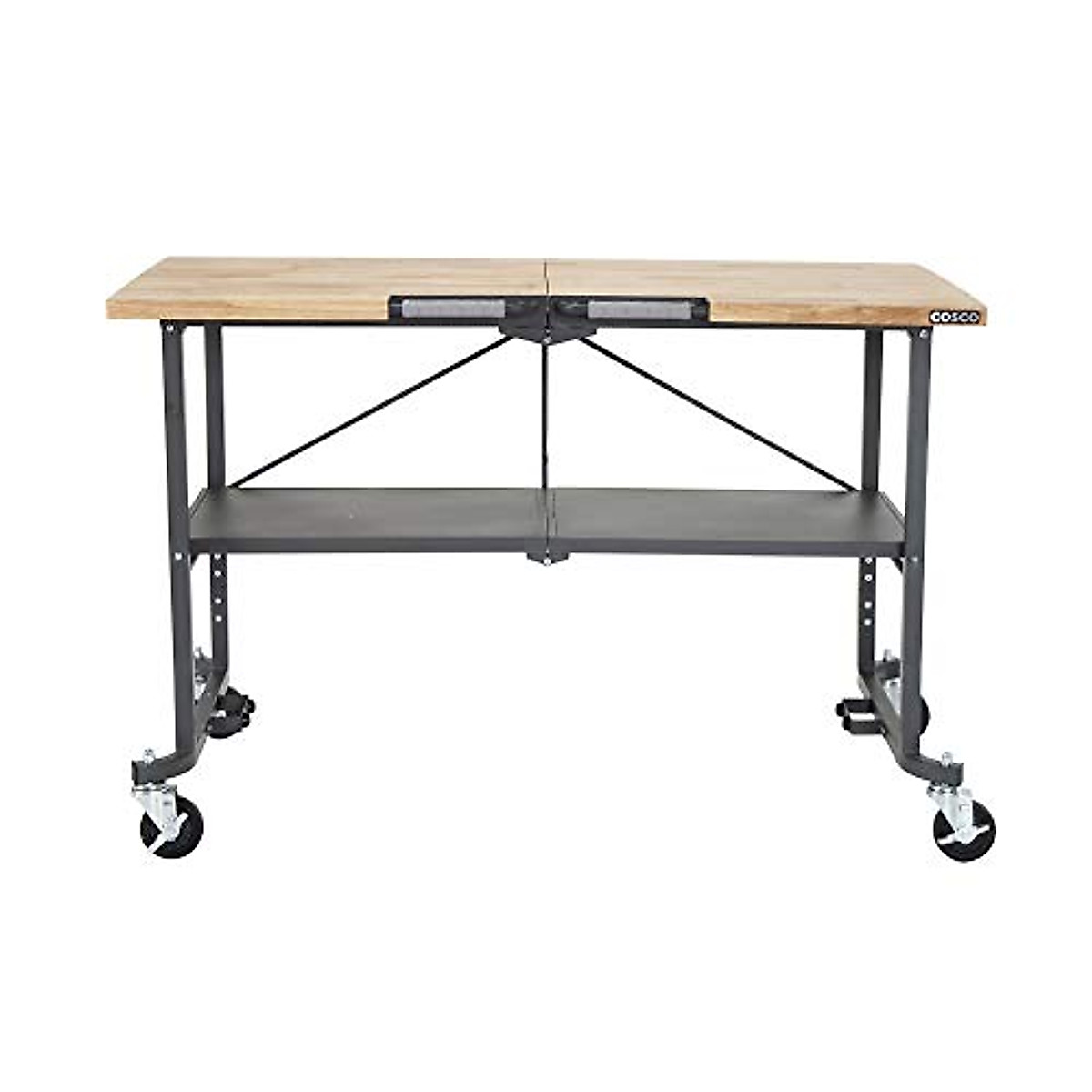 COSCO SmartFold Portable Workbench/Folding Utility Table (Gray Steel Frame)