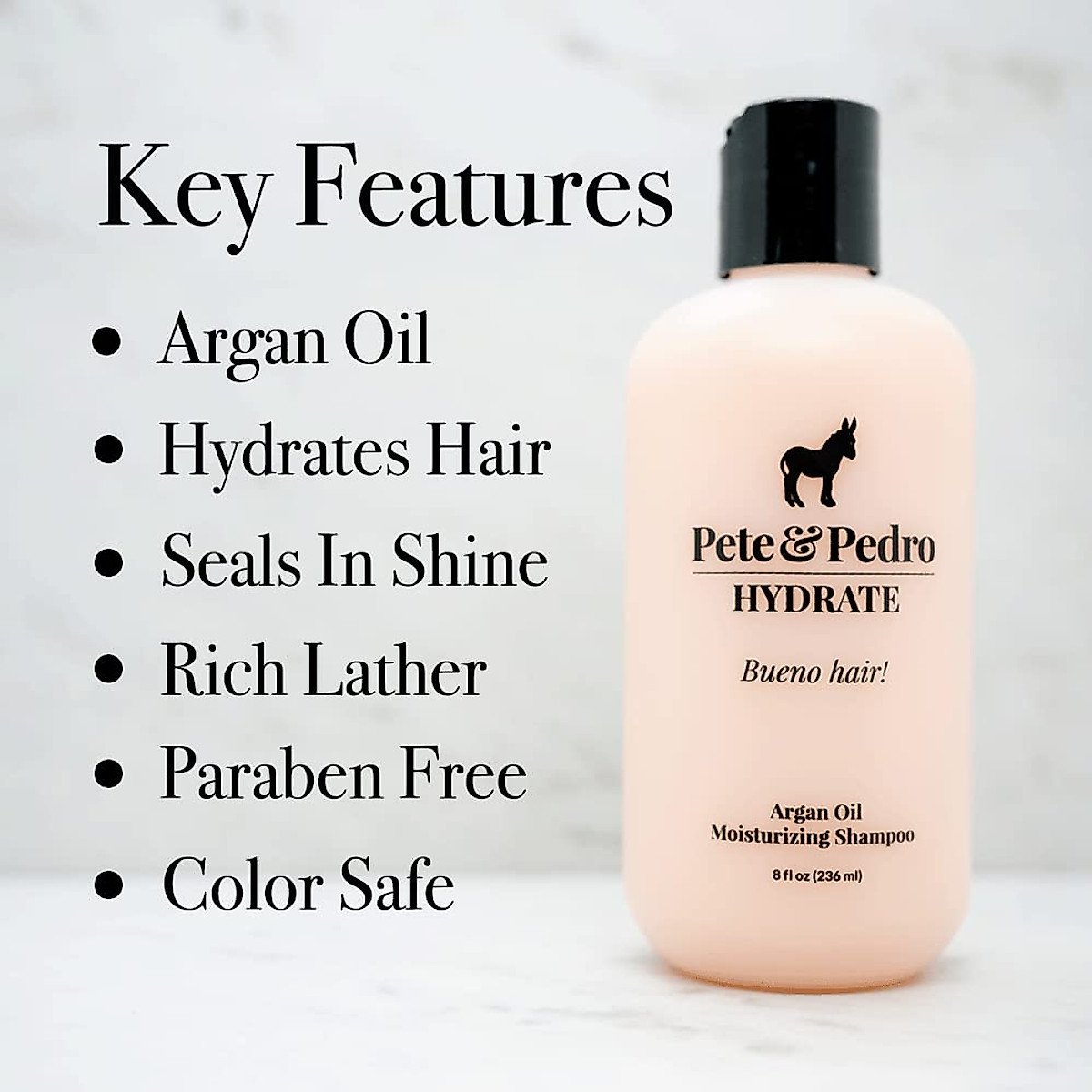 Pete & Pedro HYDRATE and CONDITION Hair Care Set | Argan Oil Moisturizing Shampoo and Hydrating Peppermint Conditioner For Men & Women | As Seen on Shark Tank, 8.5 oz. Each
