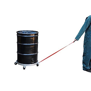 Vestil DRUM-QUAD-C Multi-Purpose Drum Quad Dolly, Bright Zinc Finish, 1200 lbs Capacity