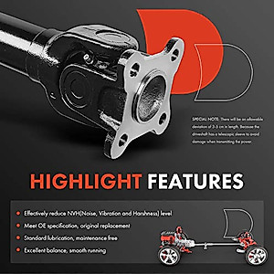 A-Premium Rear Complete Drive Shaft Prop Shaft Driveshaft Assembly Compatible with Toyota Tacoma 1995-2004 3.4L Extended Cab Pickup, 4WD Manual Transmission, Replace# 3710035740, 371003D220