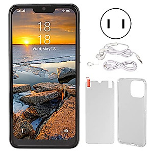 Asixxsix I13 Pro Max,6.1inch Android 11 4GB RAM 32GB ROM MTK6889 Deca Core Dual SIM Unlocked Cell Phone with 6800mAh Battery,8MP 16MP Cmaera,Face ID,WIFI,Bluetooth and FM 1440x3200 HD Unlocked(US)