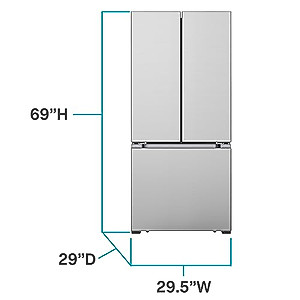West Bend Frost Free French Door Refrigerator, 17.5-Cu.Ft, Metallic