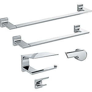 Delta Faucet 79956 Pivotal Wall Mounted Single Post Toilet Paper Holder with Shelf in Polished Chrome, Bath Accessories