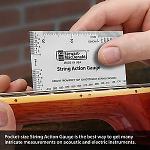 StewMac Basic Guitar Setup Kit - Inches | Includes String Action Gauge, 18" Precision Straightedge, and 9 Understring Radius Gauges | Professional, Accurate, and Easy to Read Luthier Tools