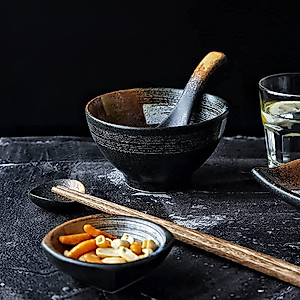 Chip Dinnerware,Kitchen Tableware Set,Ceramics Dinnerware Sets, Dinner Plates and Bowls Sets | 38 Pcs Vintage Frosted Dishes Set- Retro Steak Plates for Family Party