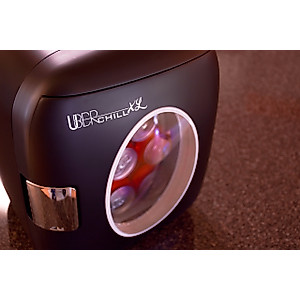 Uber Appliance UB-XL1 Personal Portable Mini Fridge 12 can Thermoelectric Cooler & Warmer for indoor/outdoor - bedroom, office, dorm, car, boat, RV - 110V AC & 12V DC cords included - Matte Black