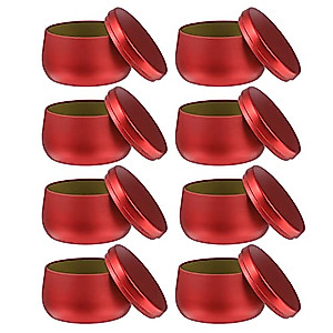 8pcs Candle Tin,metal Candle Tins for Candle Making, Crafts, and Candy Storing (Red) Airtight Cookie Food Containers Food Container
