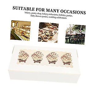 UPKOCH 10pcs Boxes Cake Muffin Box Disposable Food Containers Clear Cake Box Mini Cake Boxes Paperboard Paper Gift Boxes Paper Cookie Boxes Pastry Packaging Box Cake Container Cupcake Box