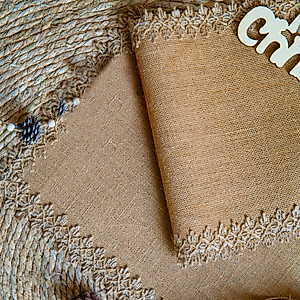 Boho Placemats with Jute Lacy Set of 4,Burlap Placemats Farmhouse Dinner Table Mats Washable Linen Cafe Palce Mat Heat-Resistant Placemat for Dining Table Kitchen Parties