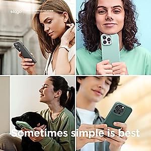 elago Compatible with iPhone 14 Pro Case, Liquid Silicone Case, Full Body Protective Cover, Shockproof, Slim Phone Case, Anti-Scratch Soft Microfiber Lining, 6.1 inch (Midnight Green)