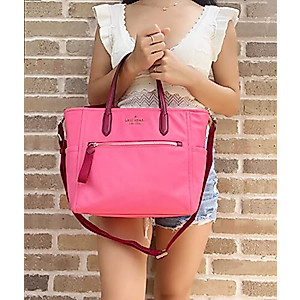 Kate Spade Chelsea Medium Top Zip Satchel Crossbody Nylon Pink Dahli Multi