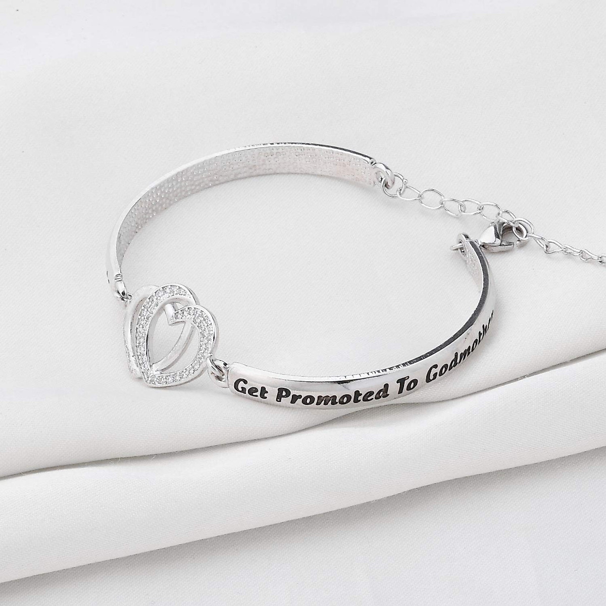 FOTAP Godmother Bangle Only The Best Aunts Get Promoted to Godmother Bracelet Baptism Gift for Aunt (Aunt Godmother S)