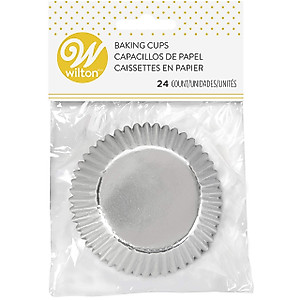Wilton BAKECUPS SILVER FOIL 24CT, 2 inches