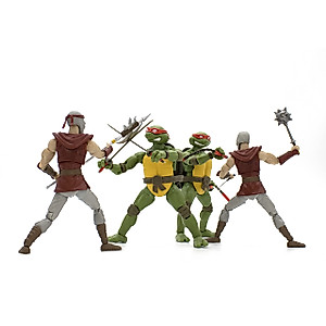 THE LOYAL SUBJECTS Teenage Mutant Ninja Turtles BST AXN Foot Soldiers and Michelangelo + Leonardo Comic Inspired Combo 4-Pack – Diamond PX 40th Anniversary Exclusive (BATMNTMRG4PK02)
