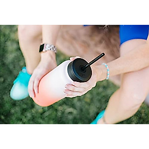 Simple Modern Wide Mouth Lid Leak Proof Straw Chug Handle Flip Fits Summit Water Bottles and Hydro Flask, Tumbler Style, Blush