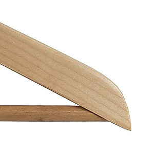 NAHANCO 8017CH20 Economy Wooden Suit Hanger with Attached Pant Bar, Chrome Hook, 17" - Natural Gloss (Pack of 20)
