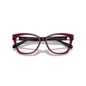 Coach HC6120 Prescription Eyewear Frames, Transparent Ruby/Demo Lens, 54 mm